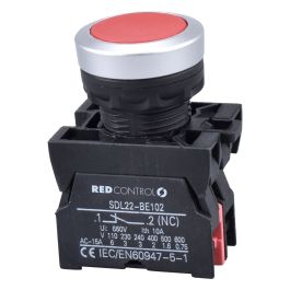 Pulsador Rasante Rojo 22mm 1na+1nc