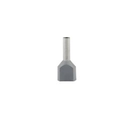 Ferul Doble Aislación Gris para 2 Cables de 2.5mm
