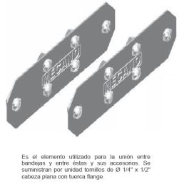 Set 2 Eclisas Union P/Alto100x180mm2mm Galvan. C/Accs Pupag