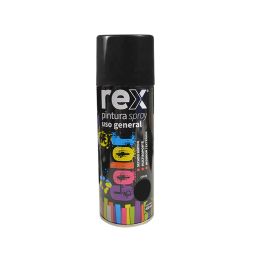 Spray Negro Mate REX Uso General (400ml) - Acabado Estilizado y Duradero