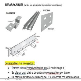 Separador E.P.C/B.P.C 100x1x3mts con Pletina +3 Sujeta Pregalvanizado